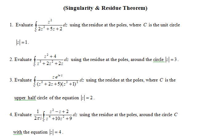 Solved 1. Evaluate ∮C2z2+5z+2z2dz using the residue at the | Chegg.com