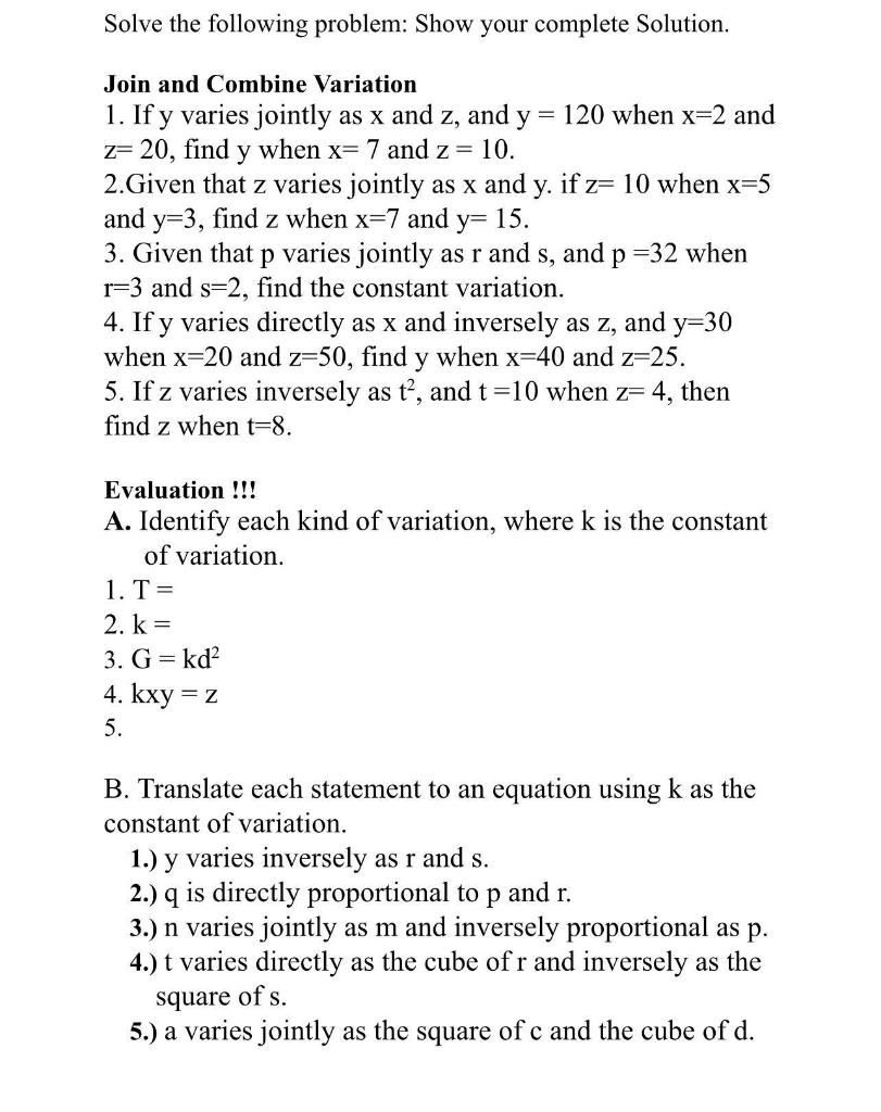 Solved Solve the following problem: Show your complete | Chegg.com
