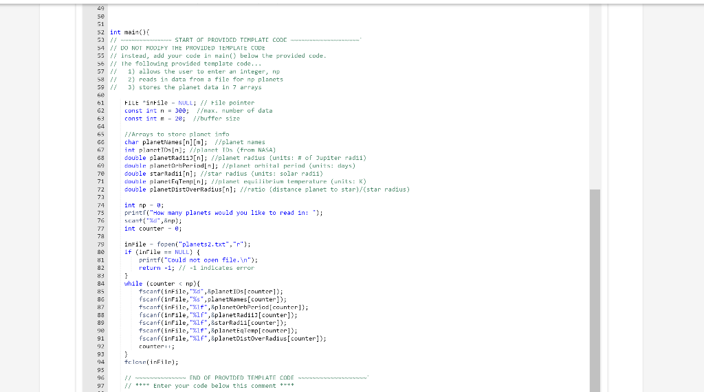 Need this in C language. Please follow the | Chegg.com