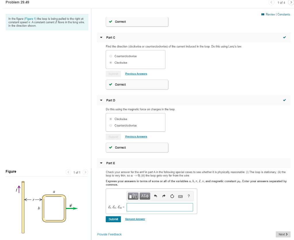 Solved Problem 29.49 u Review Constants In the | Chegg.com