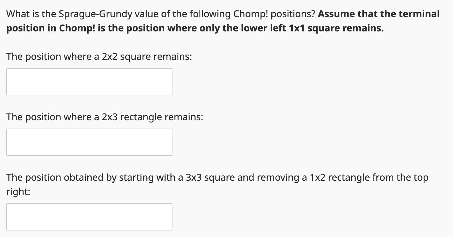 Solved What is the Sprague-Grundy value of the following | Chegg.com