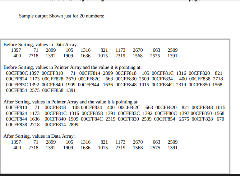 Solved Sometimes we're given an array of data that we need | Chegg.com