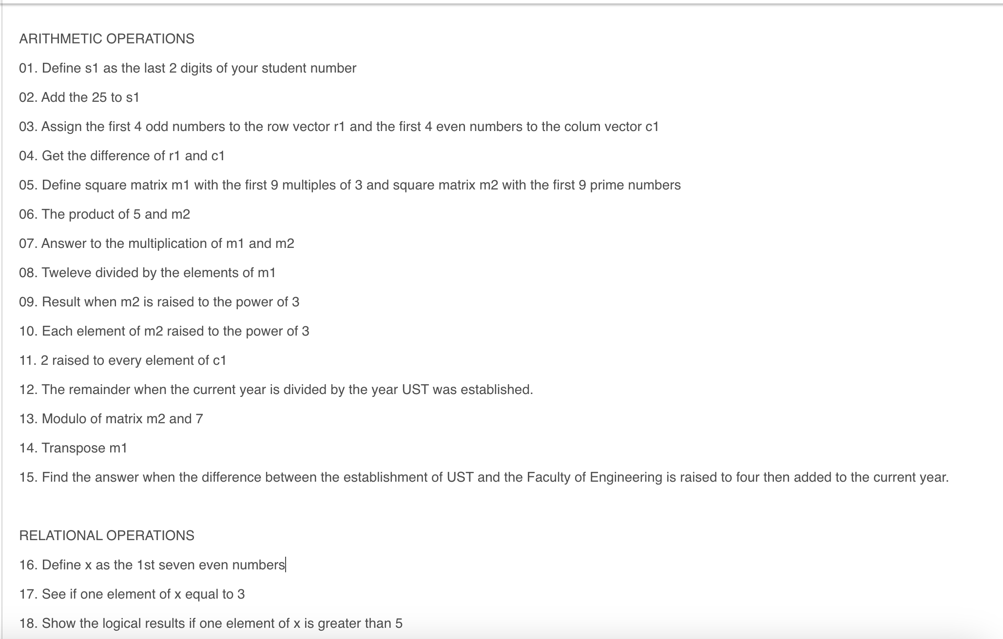 Solved ARITHMETIC OPERATIONS 01. Define s1 as the last 2 | Chegg.com