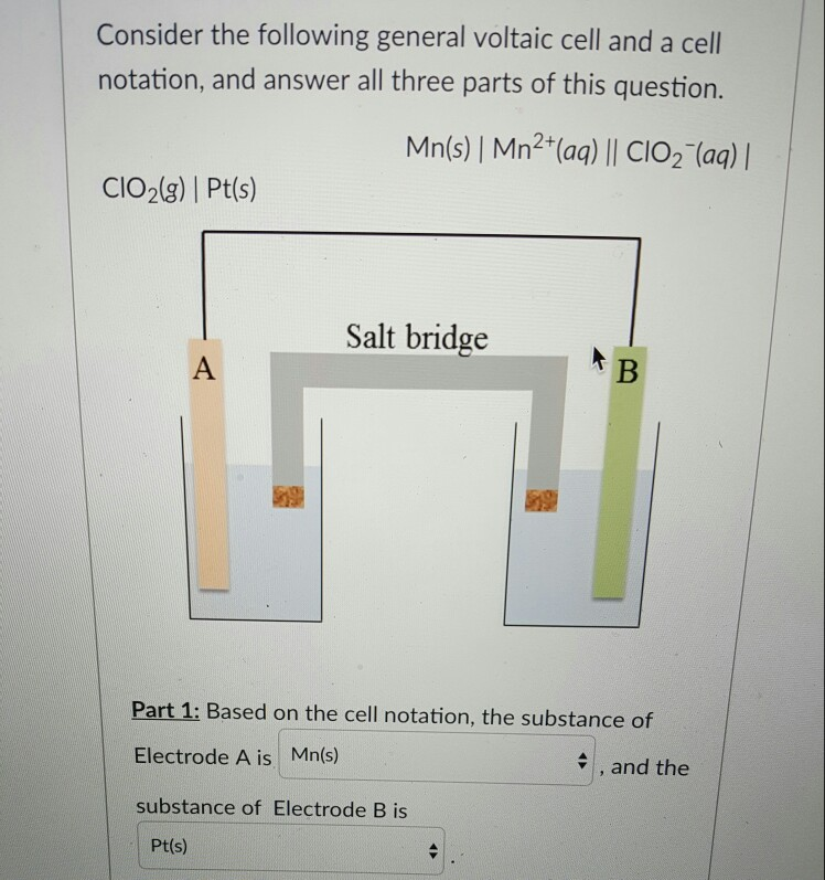 Solved Consider the following general voltaic cell and a | Chegg.com