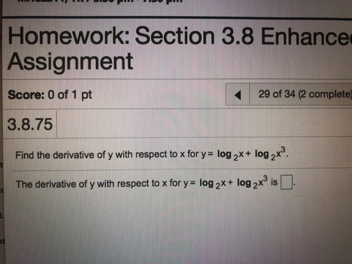 Solved Homework Section 3 8 Enhance Assignment Score 0 Of