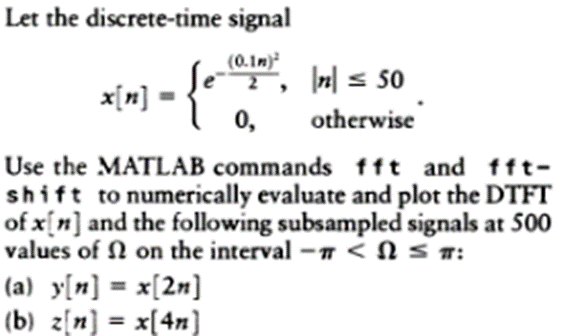 Solved xịn) -{ { Let the discrete-time signal (0.In) |»| = | Chegg.com