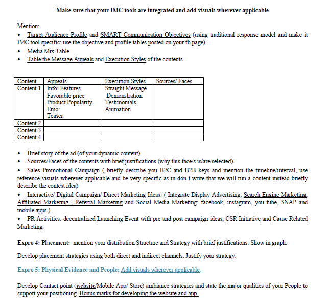 Make sure that your IMC tools are integrated and add | Chegg.com