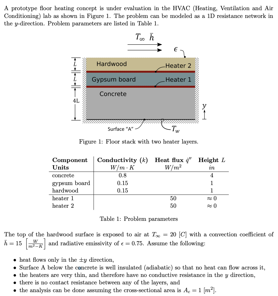 A prototype floor heating concept is under evaluation | Chegg.com
