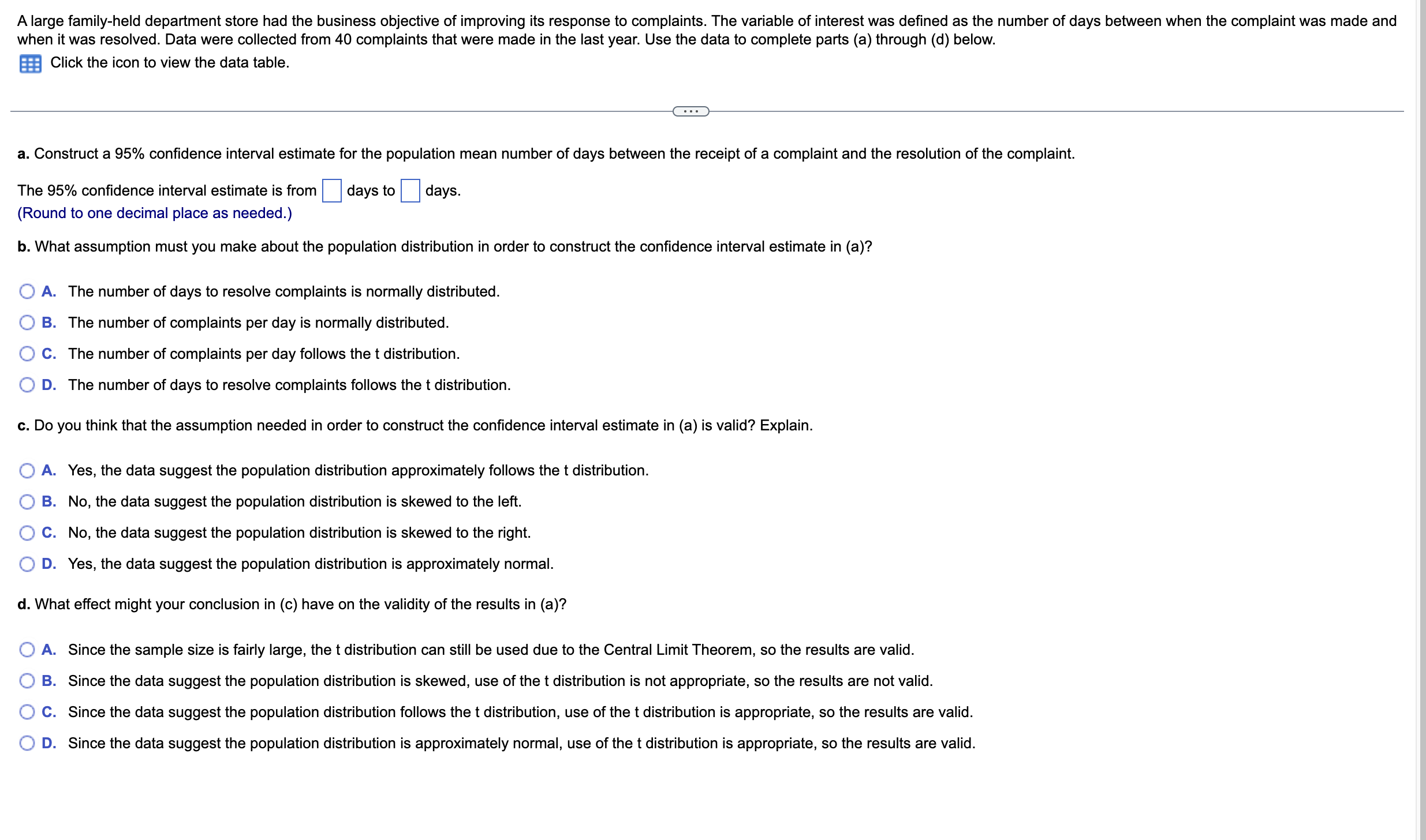 Solved when it was resolved. Data were collected from 40 | Chegg.com