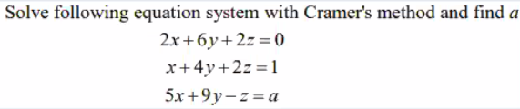 Solved Solve following equation system with Cramer's method | Chegg.com