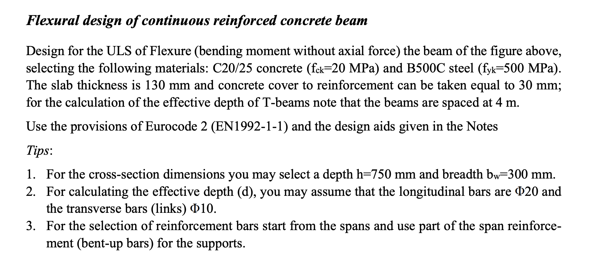 Solved Flexural design of continuous reinforced concrete | Chegg.com