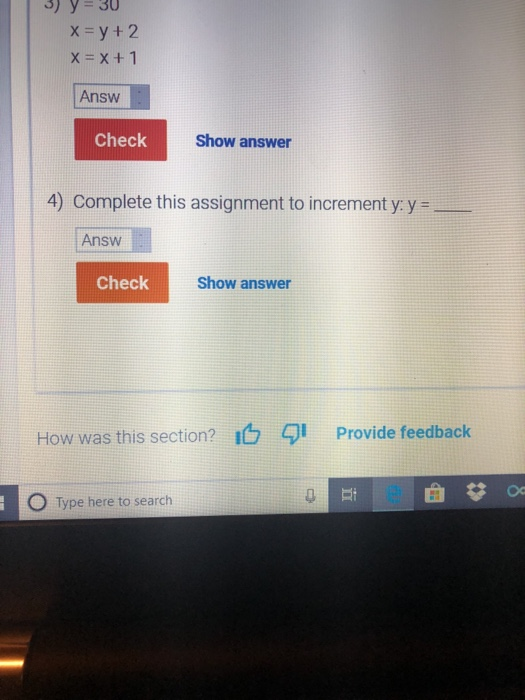 Solved -y+2 Answ Check Show answer 4) Complete this | Chegg.com