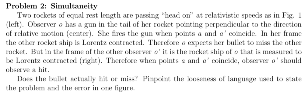 Solved Problem 2: Simultaneity Two rockets of equal rest | Chegg.com