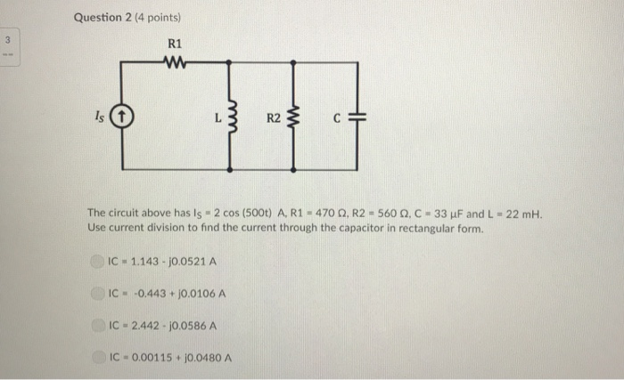 Solved Question 2 (4 points) R1 R2 The circuit above has Is | Chegg.com