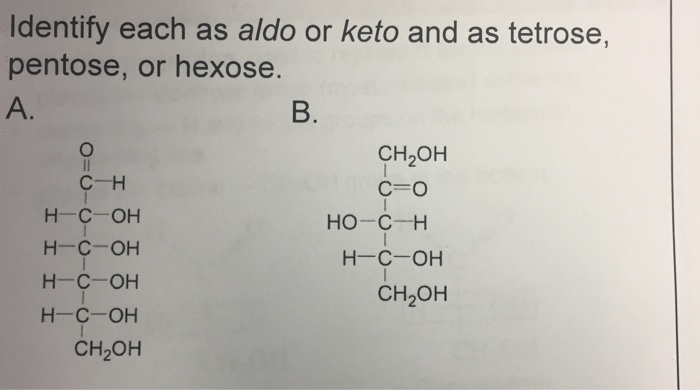 Solved Identify each as aldo or keto and as tetrode, | Chegg.com