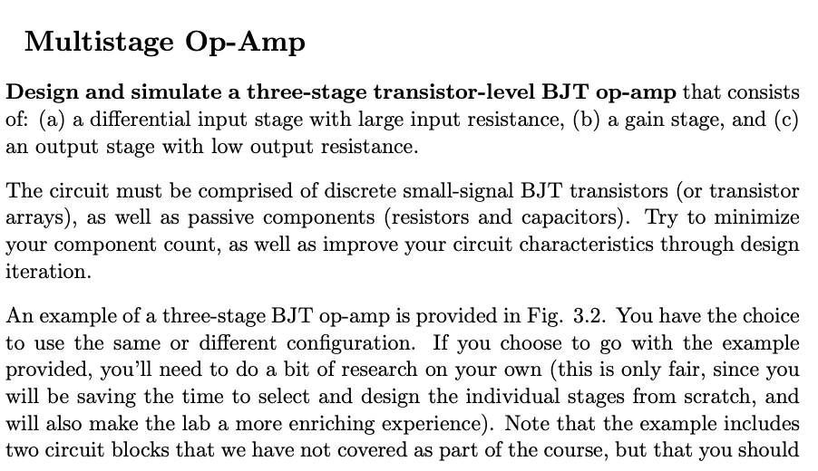 Solved Design and simulate a three-stage transistor-level | Chegg.com