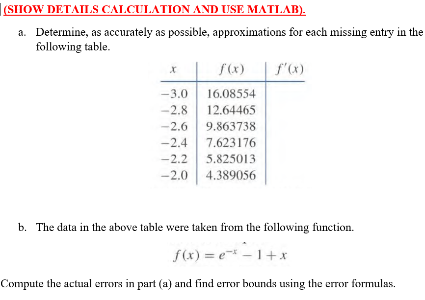 Solved (SHOW DETAILS CALCULATION AND USE MATLAB). a. | Chegg.com