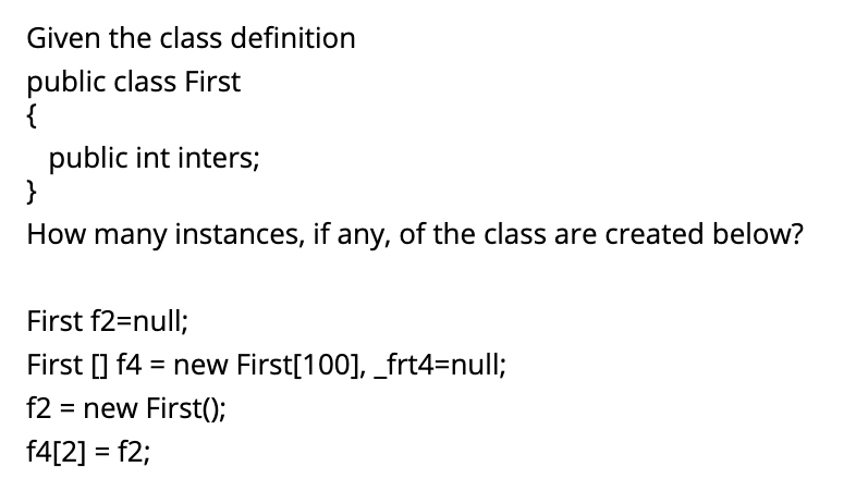 Solved public Given the class definition public class First | Chegg.com