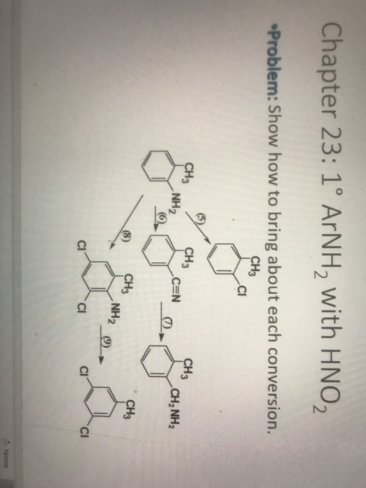Solved Chapter 23: 1° ArNH2 with HNO2 Problem: Show how to | Chegg.com