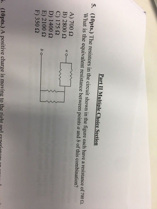 Solved Part II Multiple Choice Section (10 pts.) The | Chegg.com