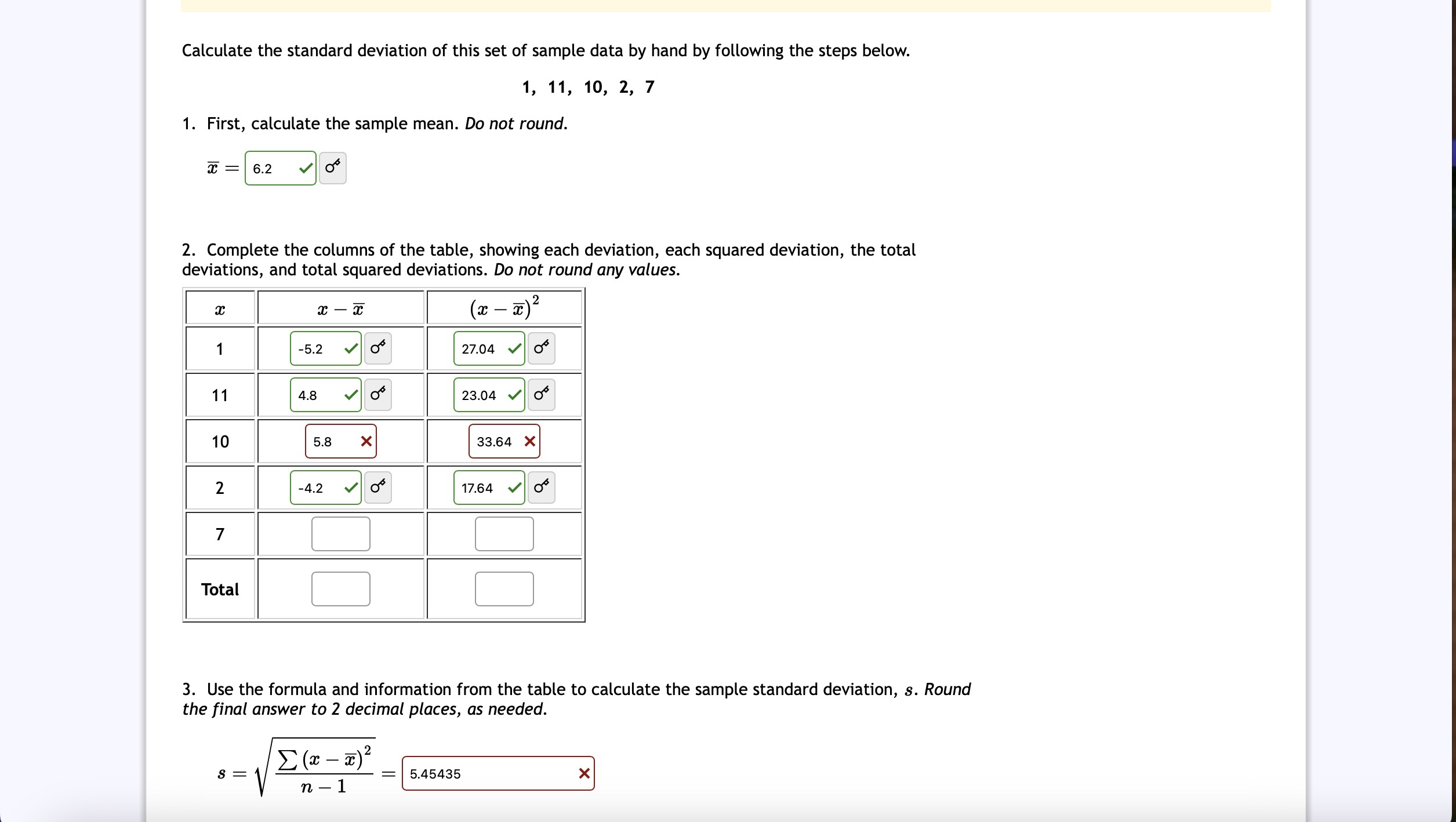 Solved Calculate the standard deviation of this set of | Chegg.com