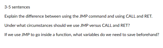 Solved 3-5 sentences Explain the difference between using | Chegg.com