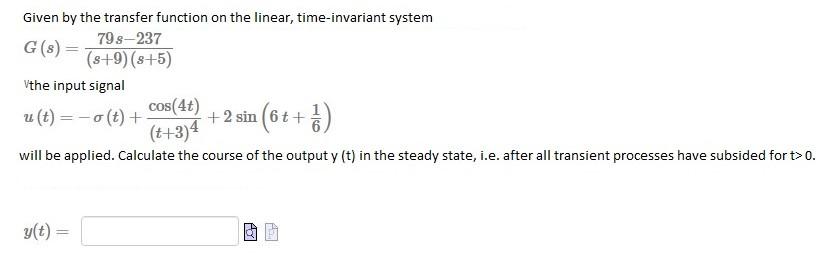 Solved Given by the transfer function on the linear, | Chegg.com