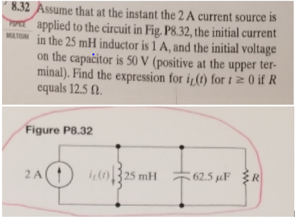 Solved 8.32 Assume that at the instant the 2 A current | Chegg.com