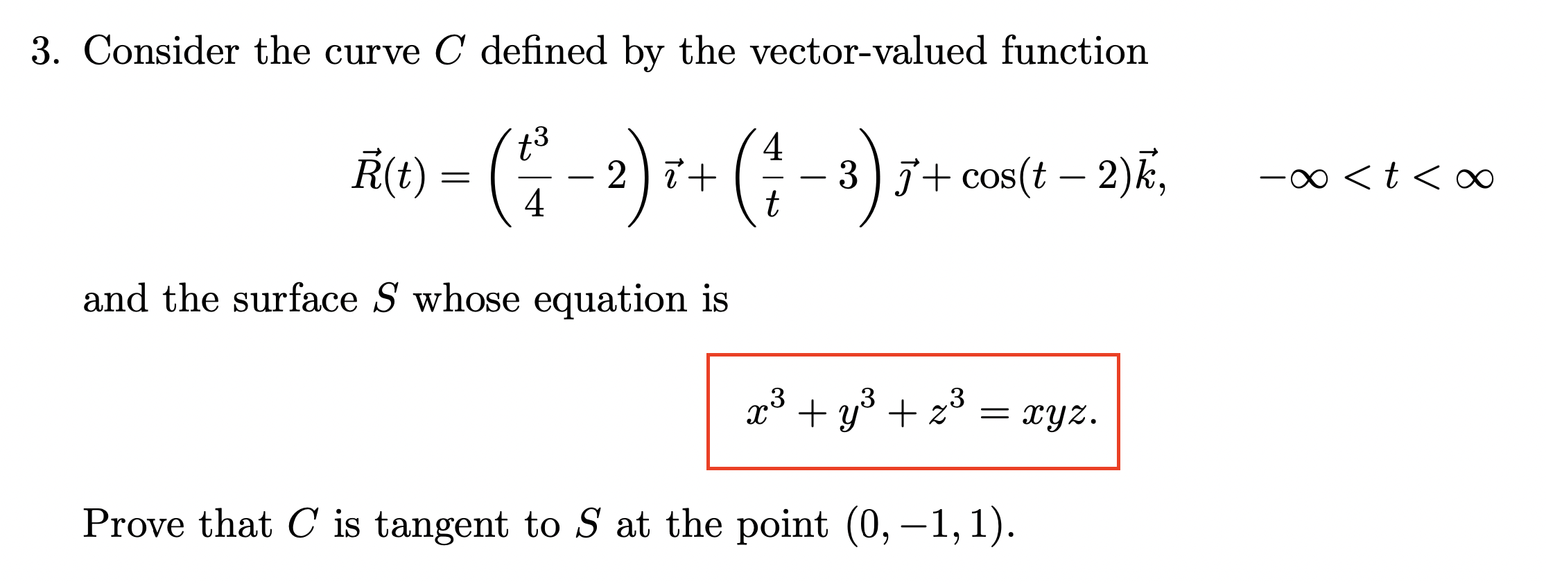 Solved 3. Consider the curve C defined by the vector-valued | Chegg.com