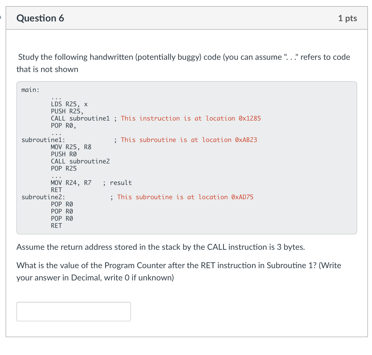 Solved Question 6 1 pts Study the following handwritten | Chegg.com