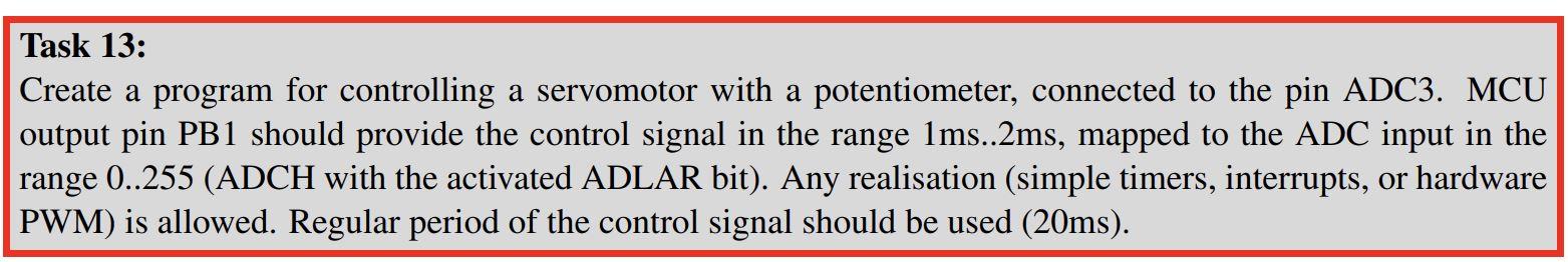 Create a program for controlling a servomotor with a | Chegg.com