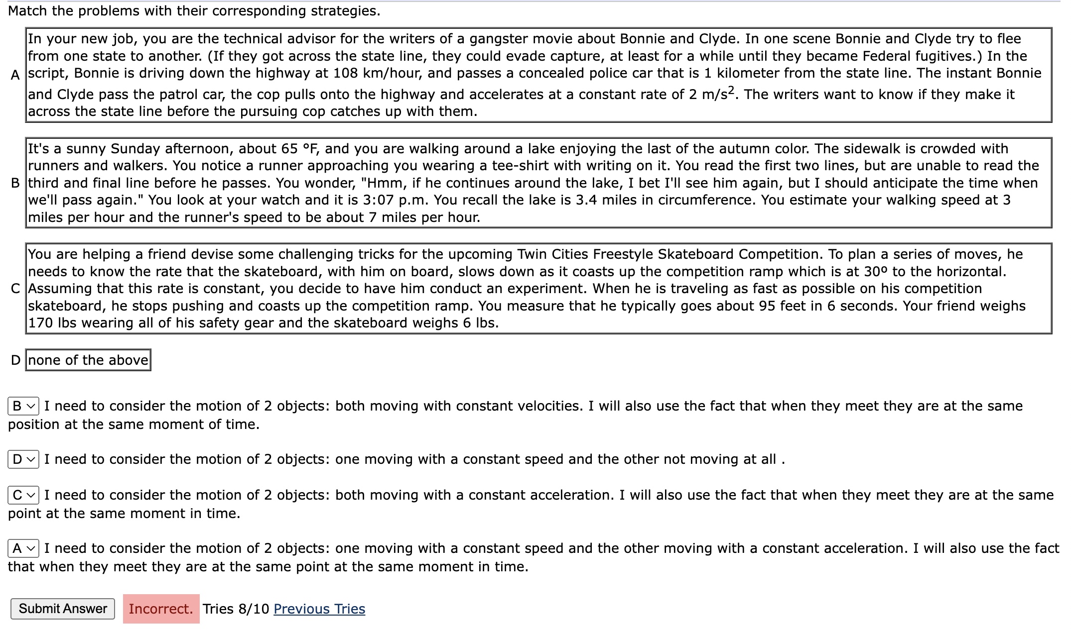 Solved Match the problems with their corresponding | Chegg.com