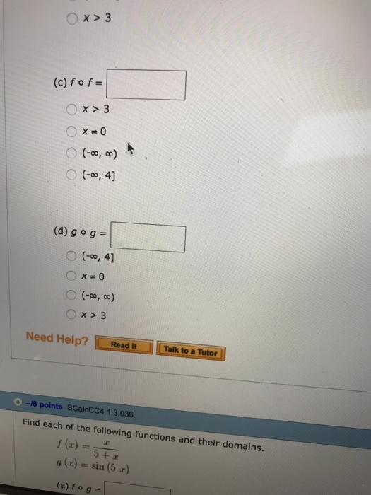 Solved -48 points SCalcCC4 1.3.033 Find each of the | Chegg.com