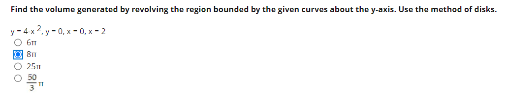 Solved Find the volume generated by revolving the region | Chegg.com