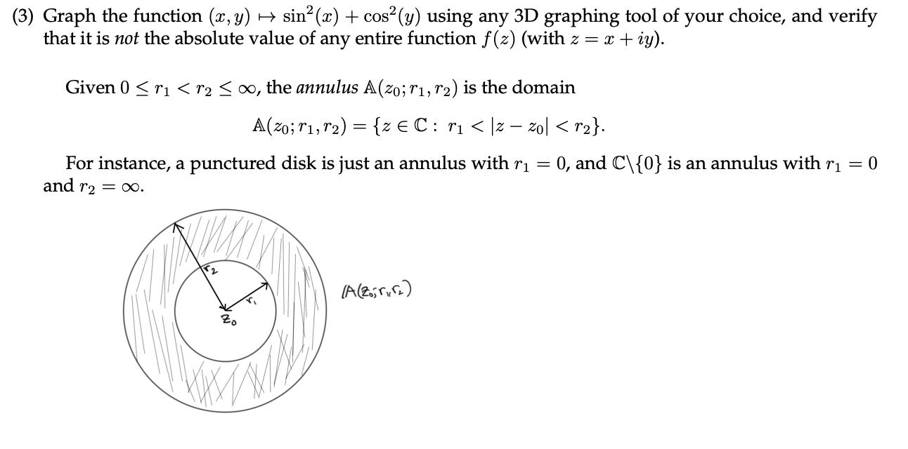 Solved (3) Graph the function (x,y) sin(x) + cos²(y) using | Chegg.com