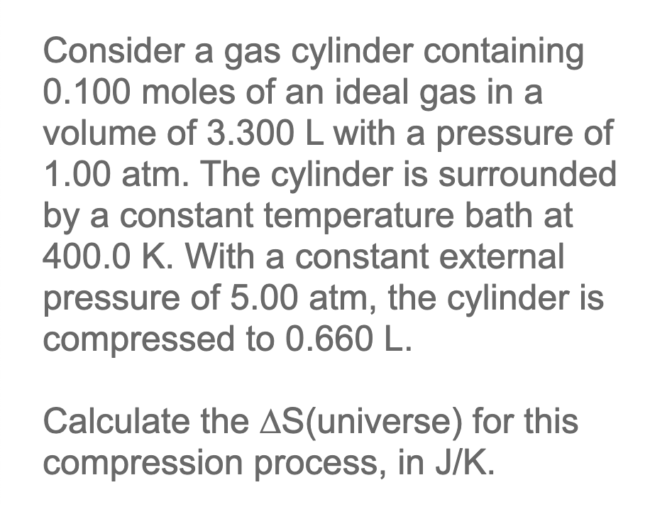 Solved Consider a gas cylinder containing 0.100 moles of an | Chegg.com Solved Consider a gas cylinder containing 0.100 moles of an | Chegg.com