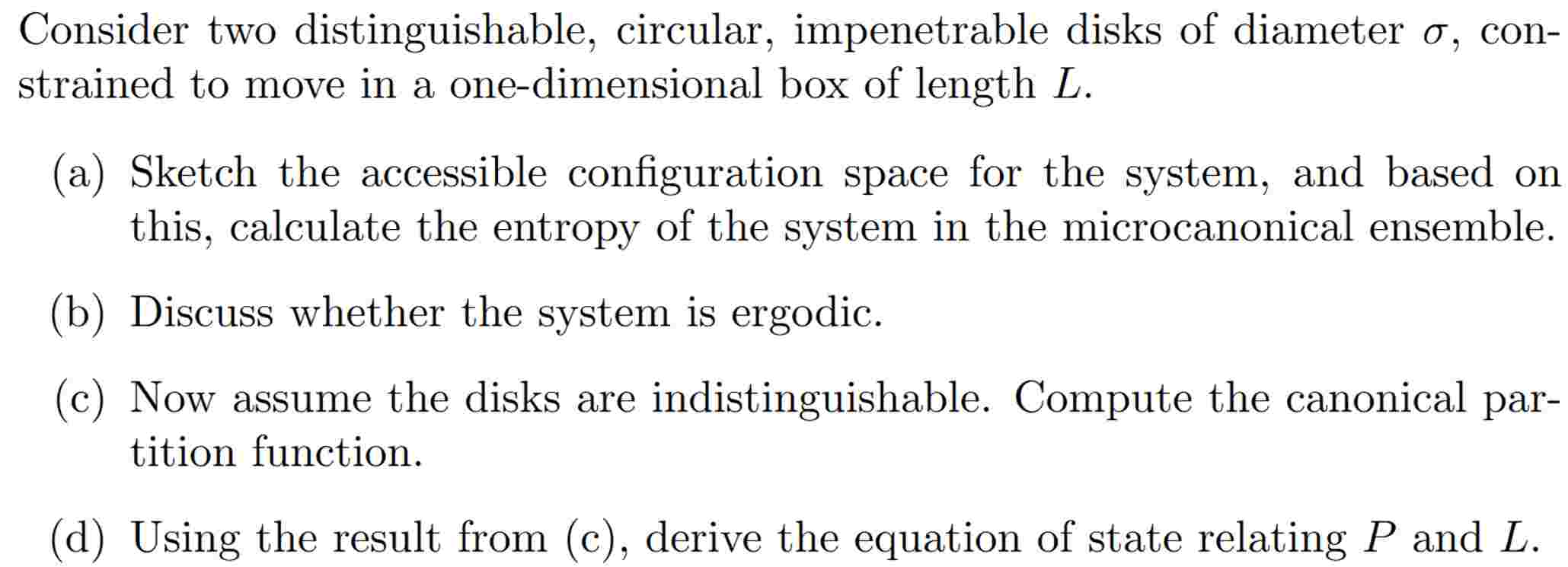 Solved Consider two distinguishable, circular, impenetrable | Chegg.com