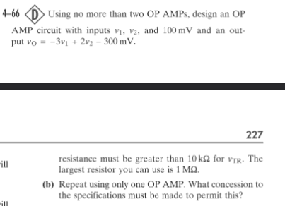 Solved Using no more than two OP AMPs, design an OPAMP | Chegg.com