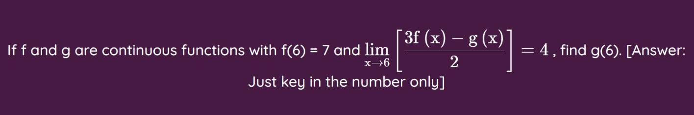 Solved = 3f (x) – g(x) If f and g are continuous functions | Chegg.com