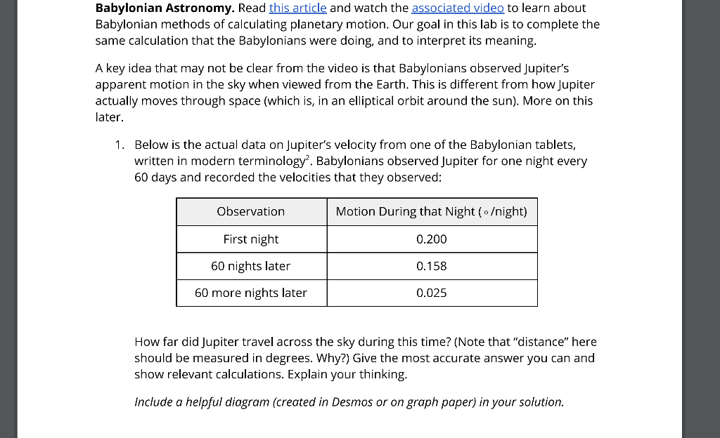 Babylonian Astronomy. Read this article and watch the | Chegg.com