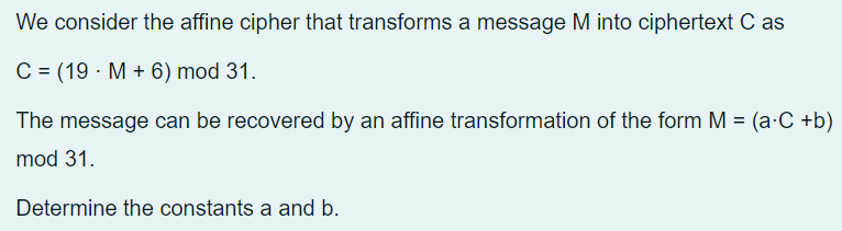 Solved We consider the affine cipher that transforms a | Chegg.com