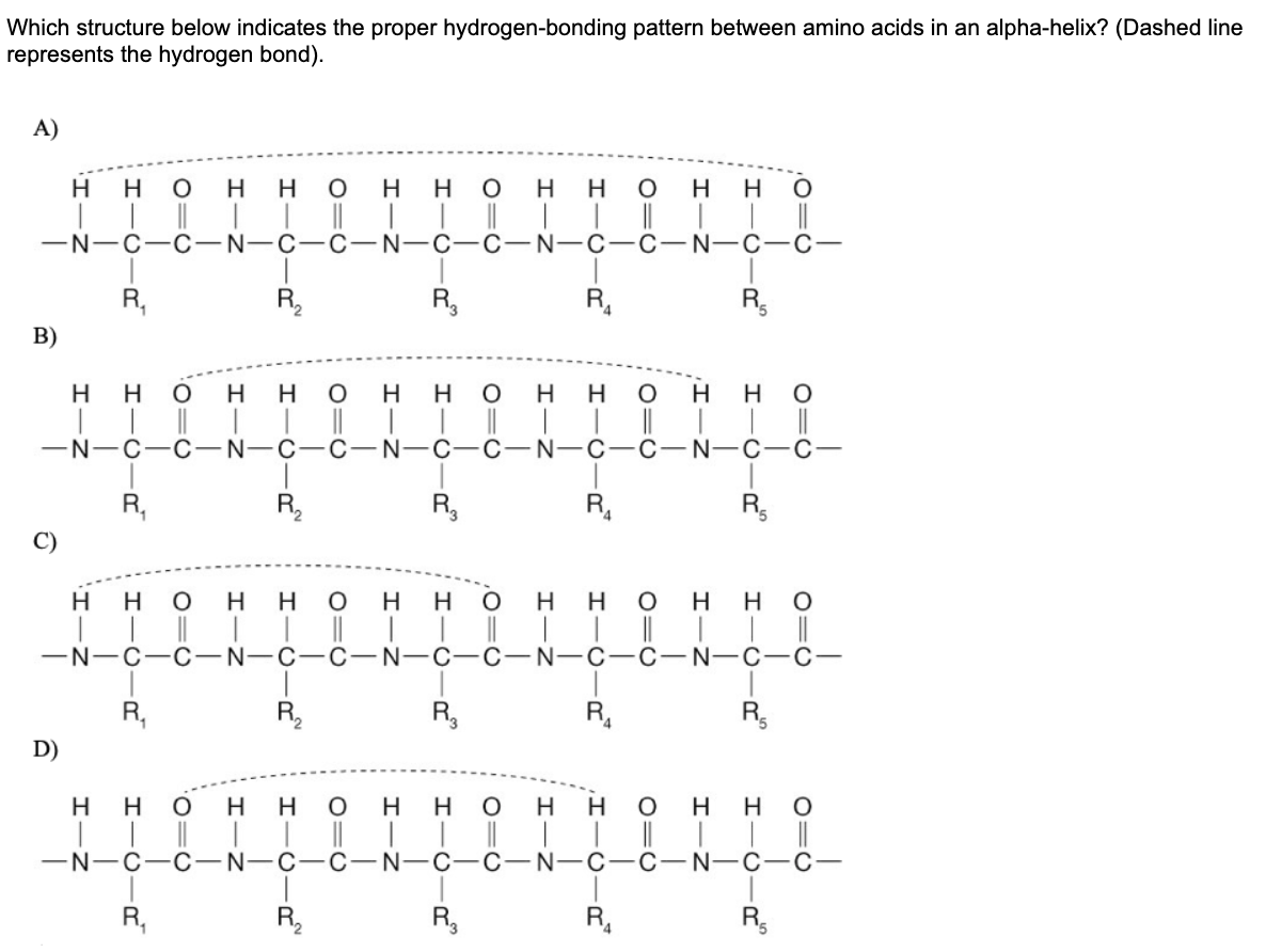 Solved Which structure below indicates the proper | Chegg.com
