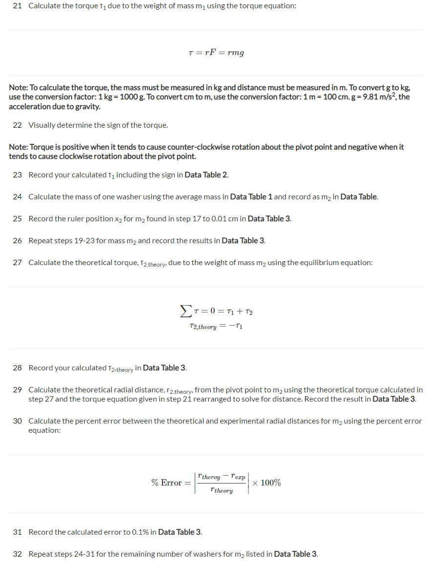 Solved 21 Calculate the torque T1 due to the weight of mass | Chegg.com