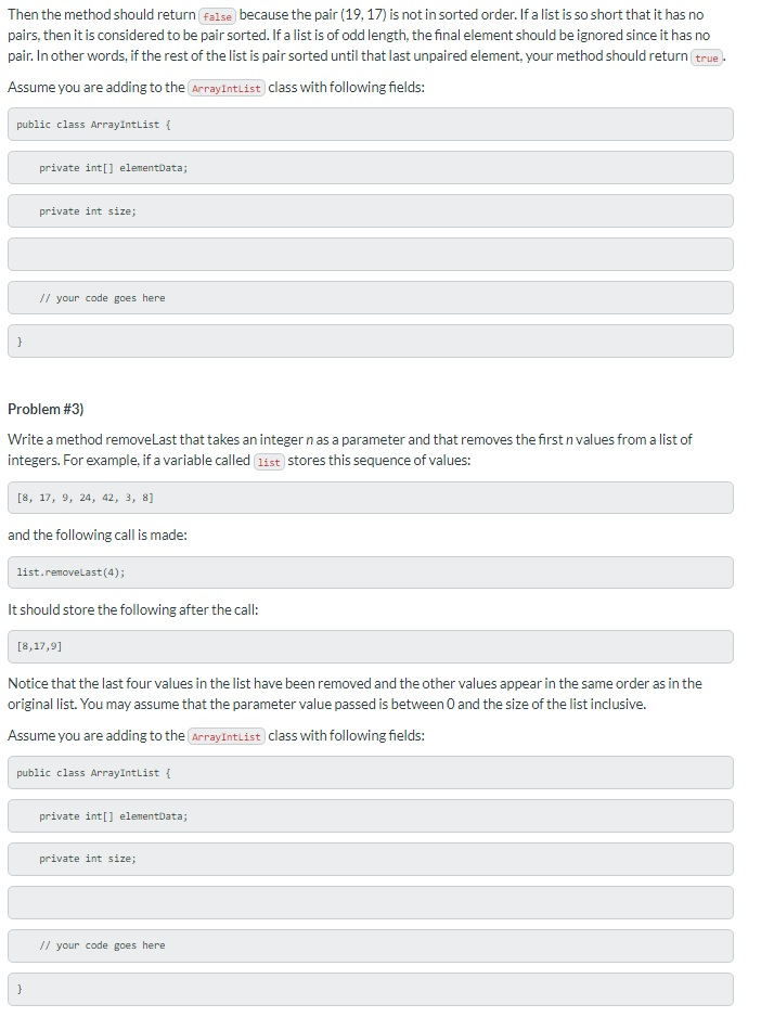 Solved You will update the ArrayIntList.java with you | Chegg.com