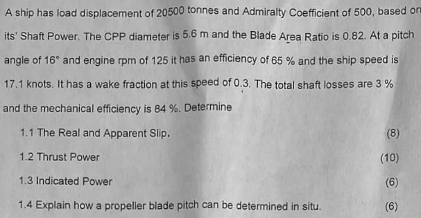 Solved by an EXPERT A ship has load displacement of 20500 ﻿tonnes and ...