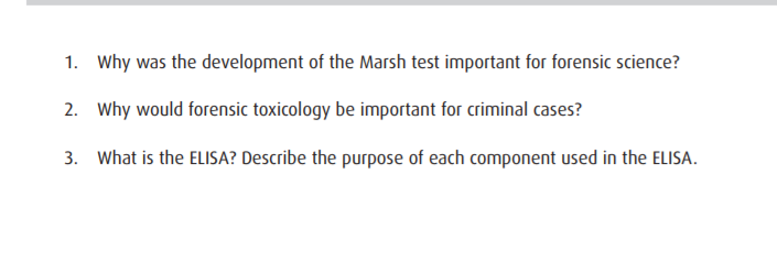 Solved 1. Why was the development of the Marsh test | Chegg.com