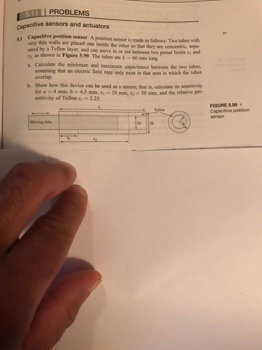 Solved PROBLEMS 5.11 Capacitive sensors and actuators 5.1 | Chegg.com