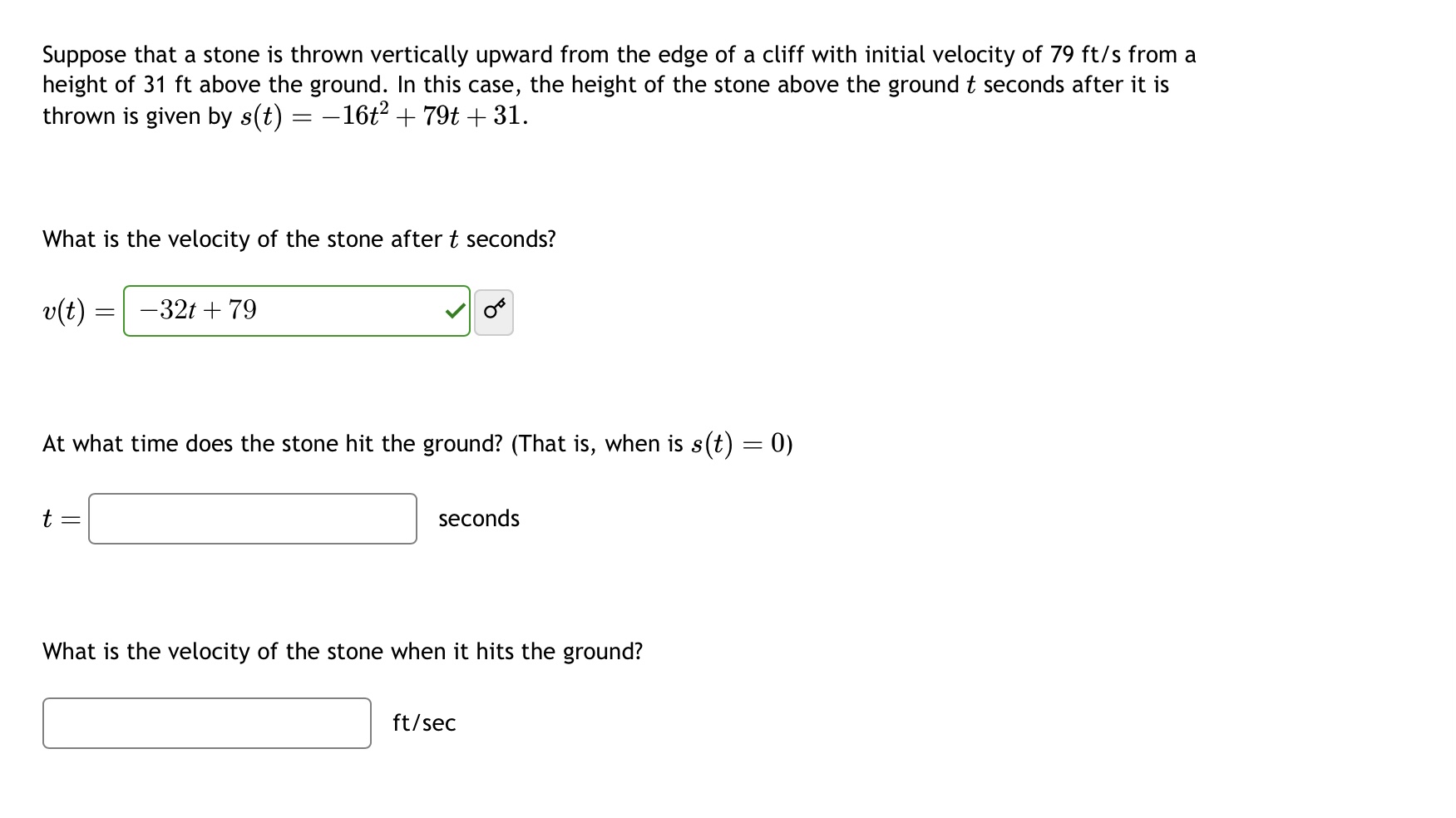 Solved Suppose that a stone is thrown vertically upward from | Chegg.com