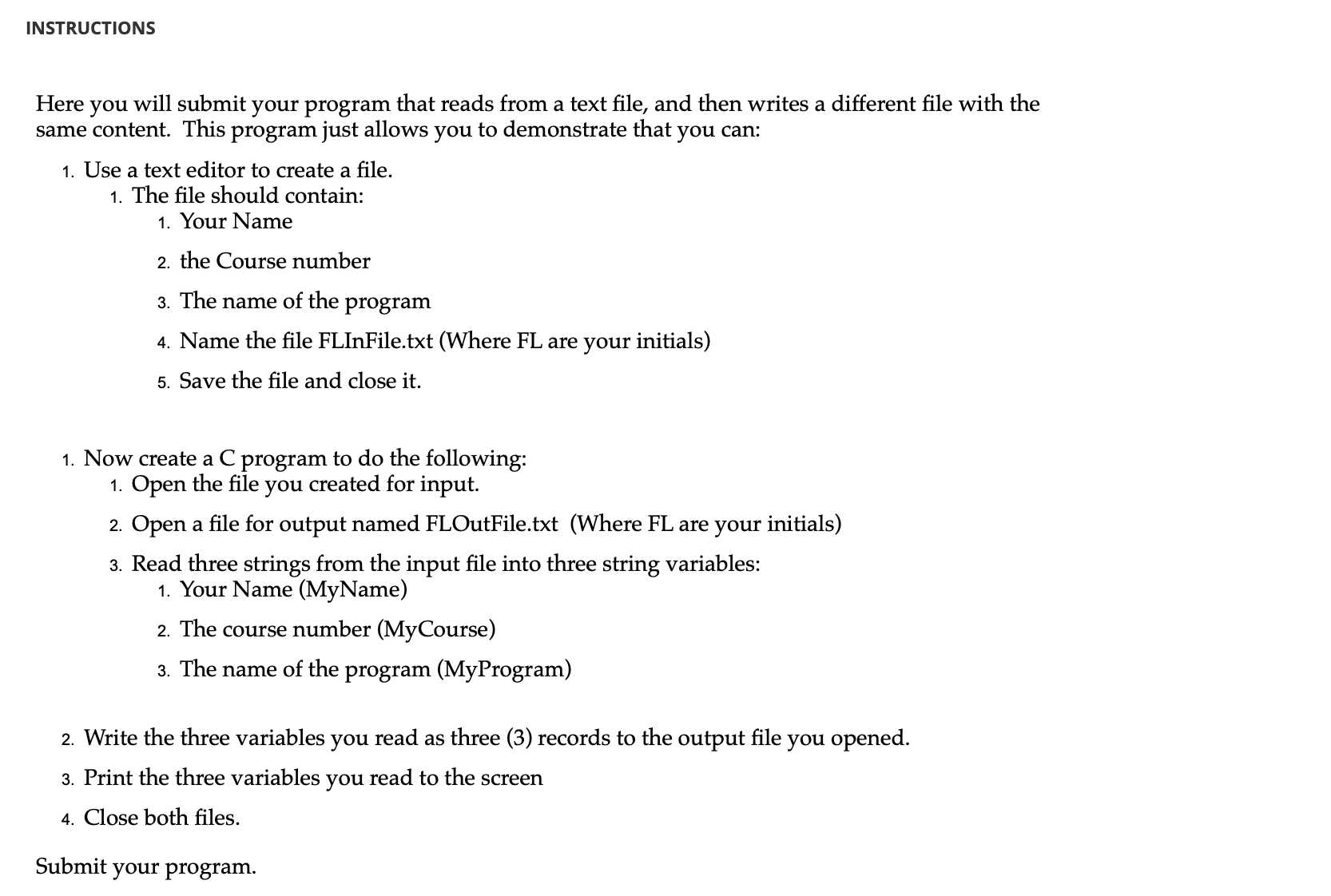 Solved Here you will submit your program that reads from a | Chegg.com
