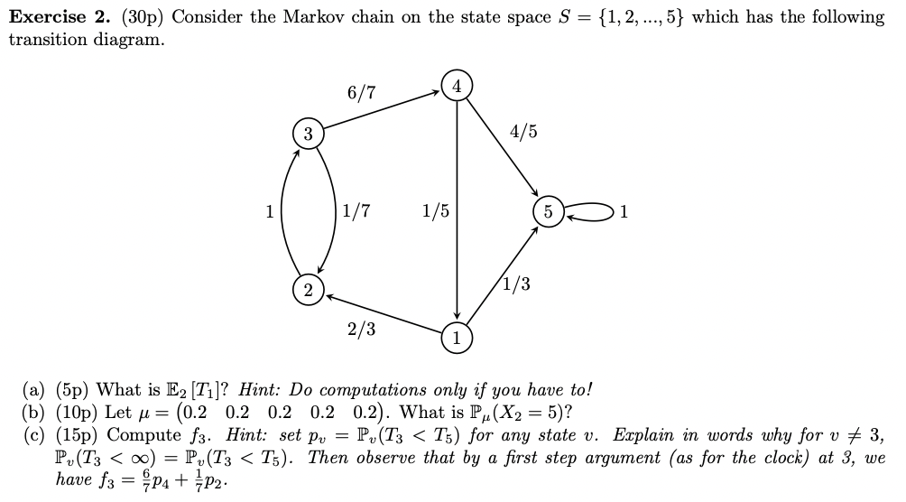 Solved need help with this question on markov chains | Chegg.com